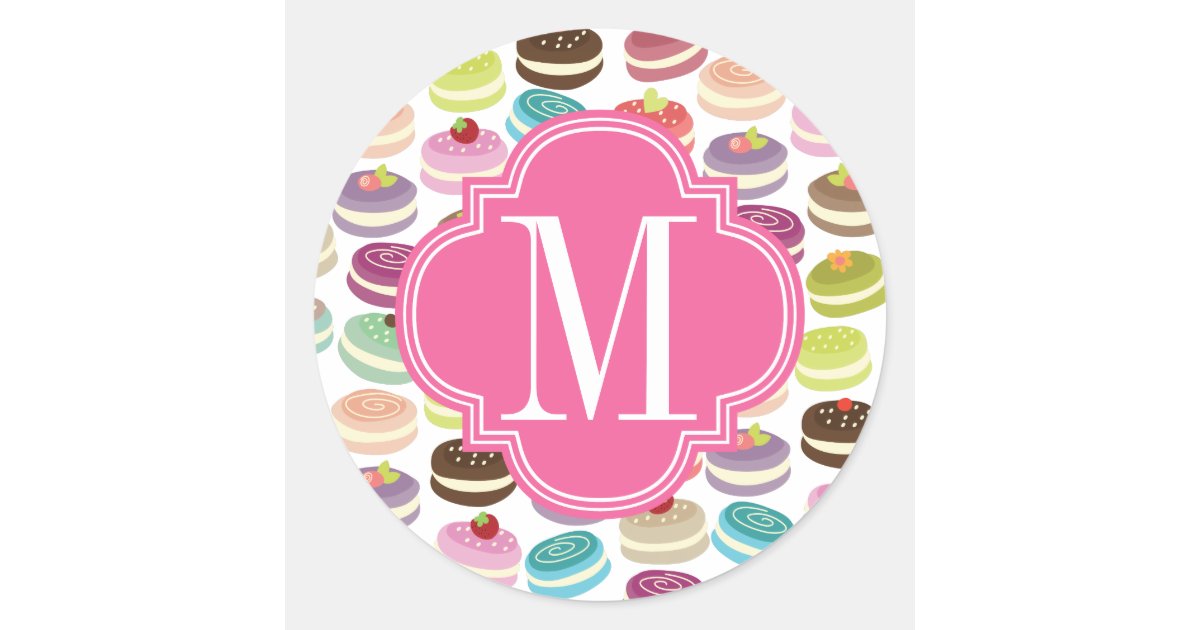 French Macarons Personalized Classic Round Sticker | Zazzle