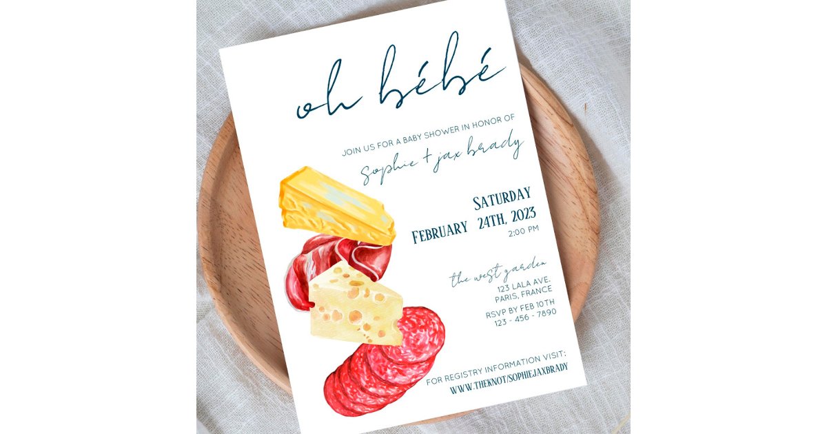 French Market - Cheese - Baby Shower Invitation | Zazzle