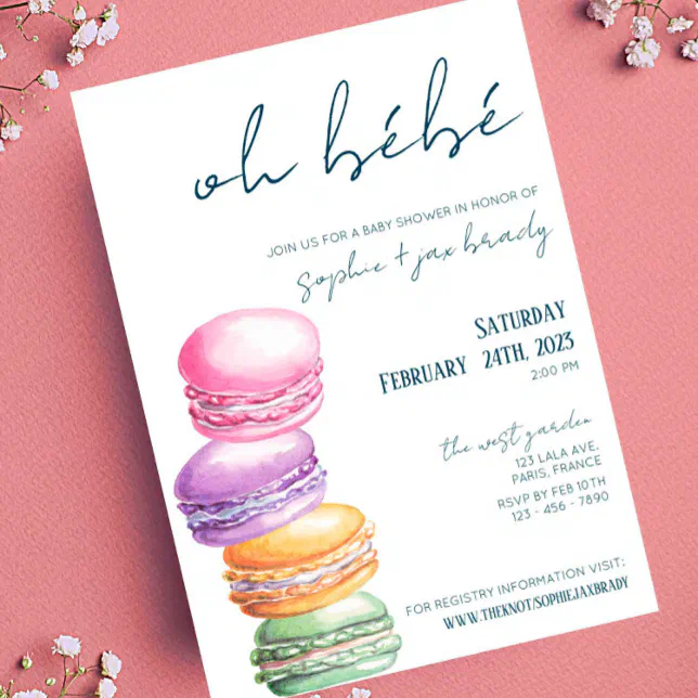 French Market - Macaroon - Baby Shower Invitation | Zazzle