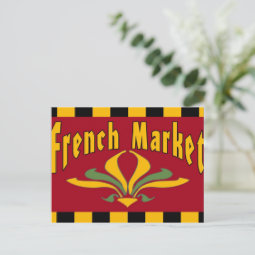 French Market Sign Postcard | Zazzle