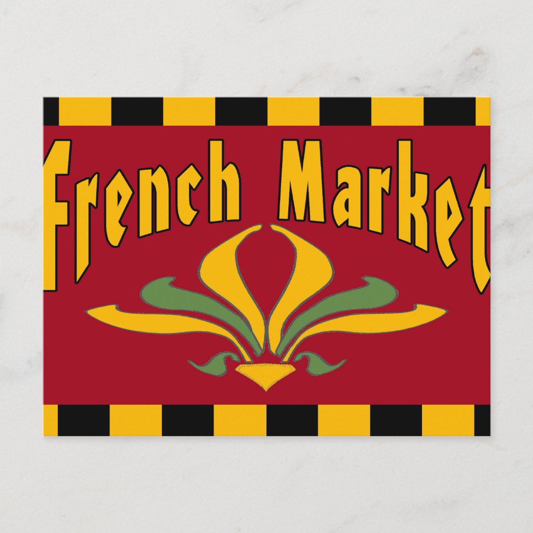French Market Sign Postcard | Zazzle