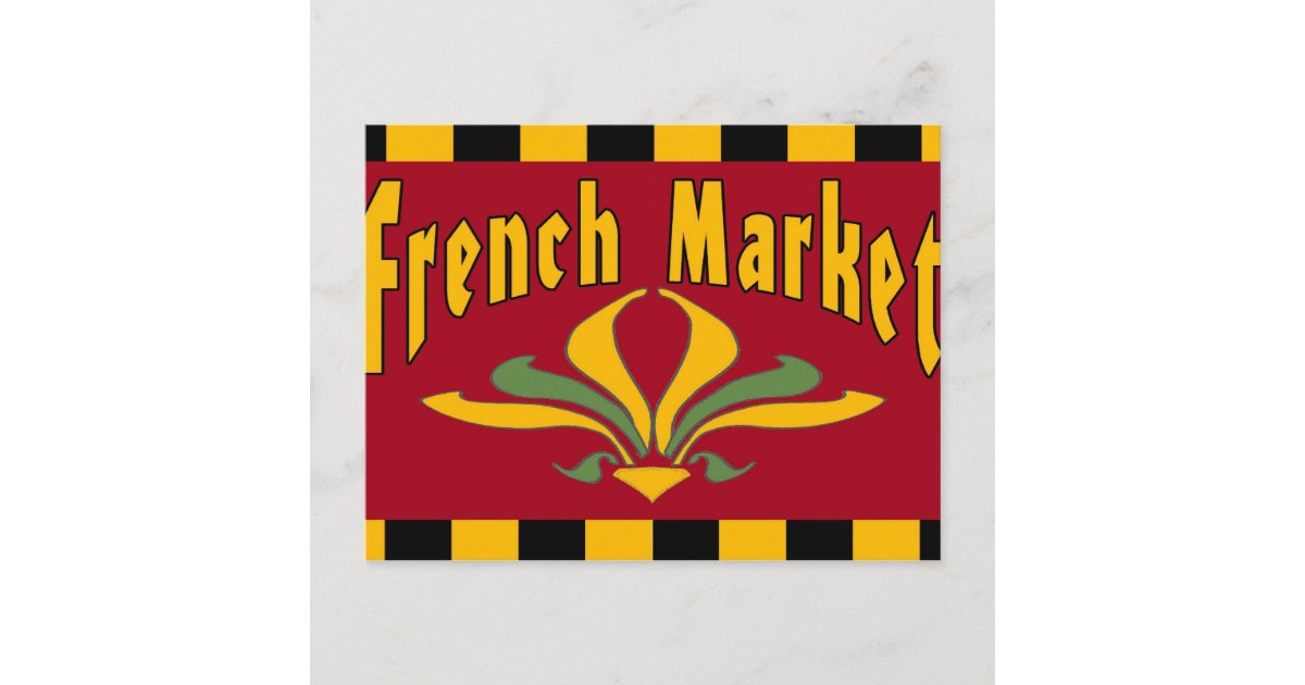 French Market Sign Postcard | Zazzle