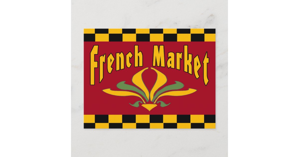 French Market Sign Postcard | Zazzle