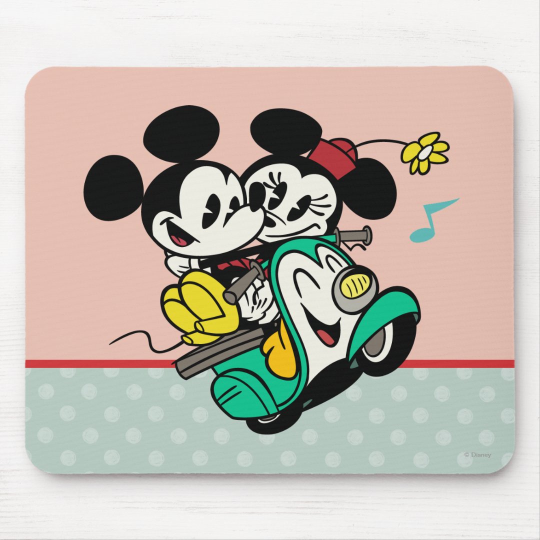 French Mickey | Mickey and Minnie on Vespa Mouse Pad | Zazzle