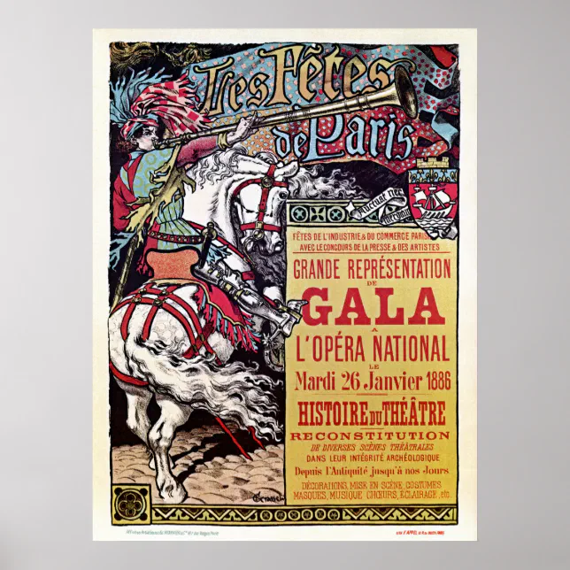 French National Opera medieval style vintage gala Poster | Zazzle