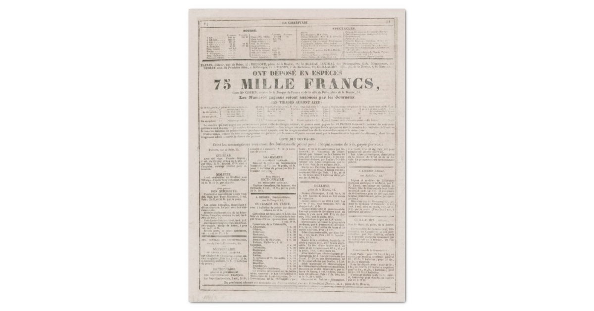 French Newspaper Vintage Aged Decoupage Tissue Paper | Zazzle