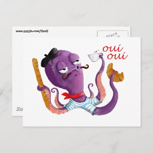 French Octopus Postcard | Zazzle