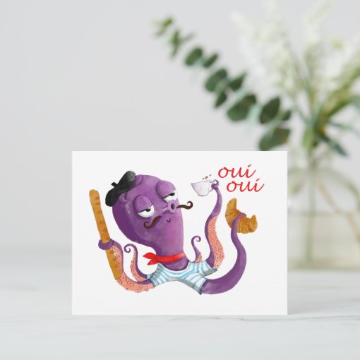 French Octopus Postcard | Zazzle