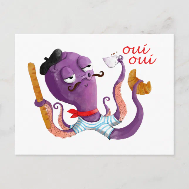 French Octopus Postcard | Zazzle