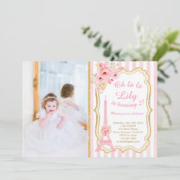French Paris Birthday Invitation for Girl | Zazzle