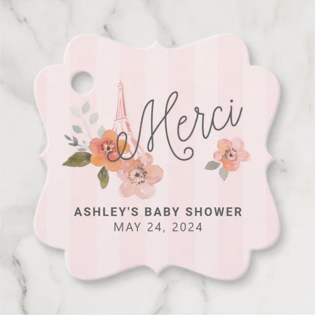 French Parisian Favor Tag | Zazzle