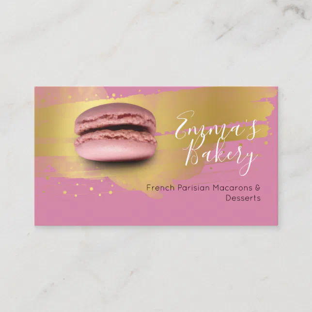 French Parisian Macarons & Desserts Business Card | Zazzle