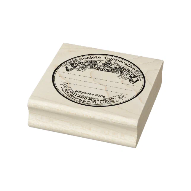 French Pharmacy Vintage Rubber Art Stamp | Zazzle