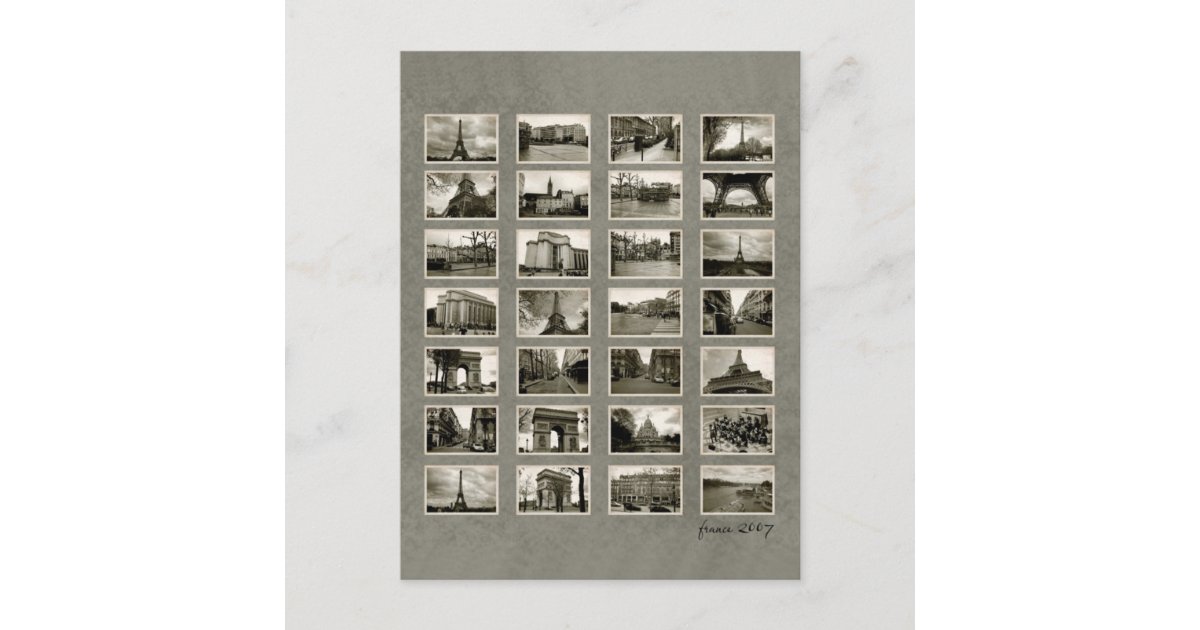 French Photo Collage Postcard | Zazzle