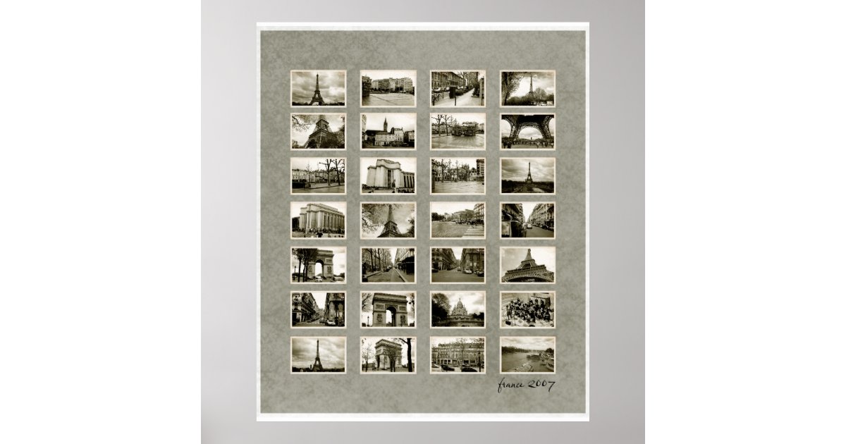 French Photo Collage Poster | Zazzle