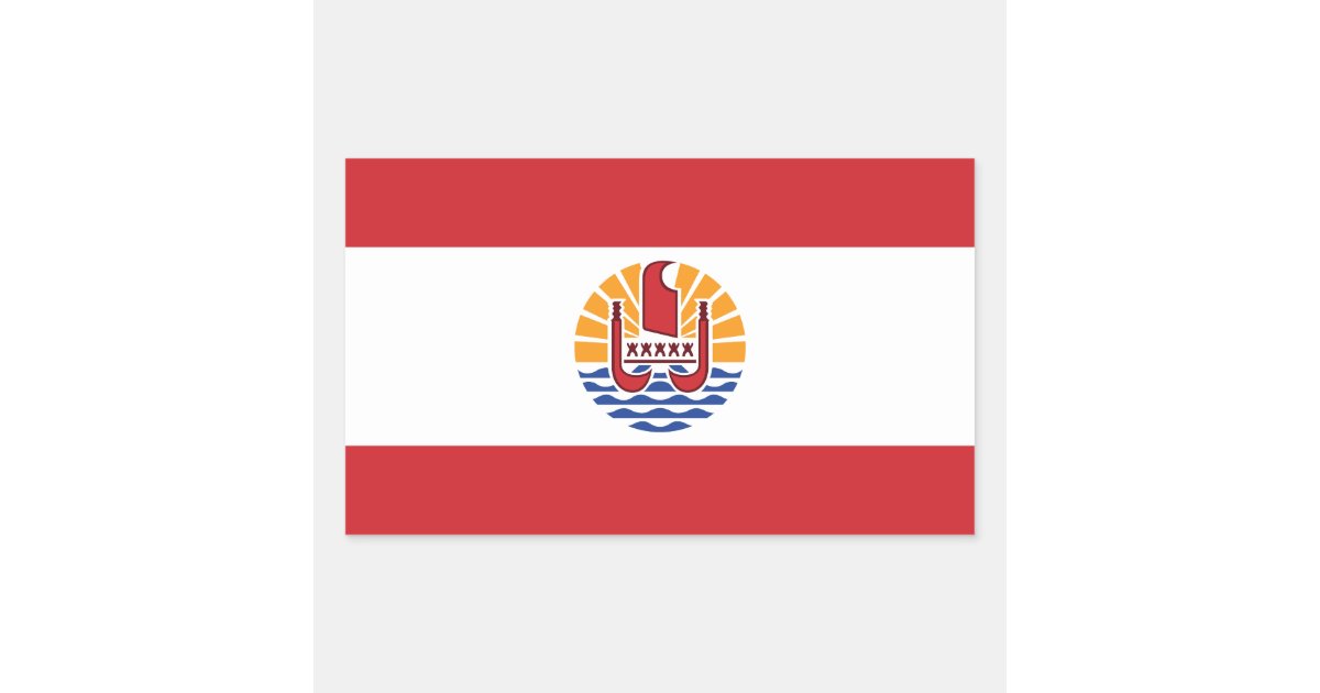 French Polynesia Flag Rectangular Sticker | Zazzle