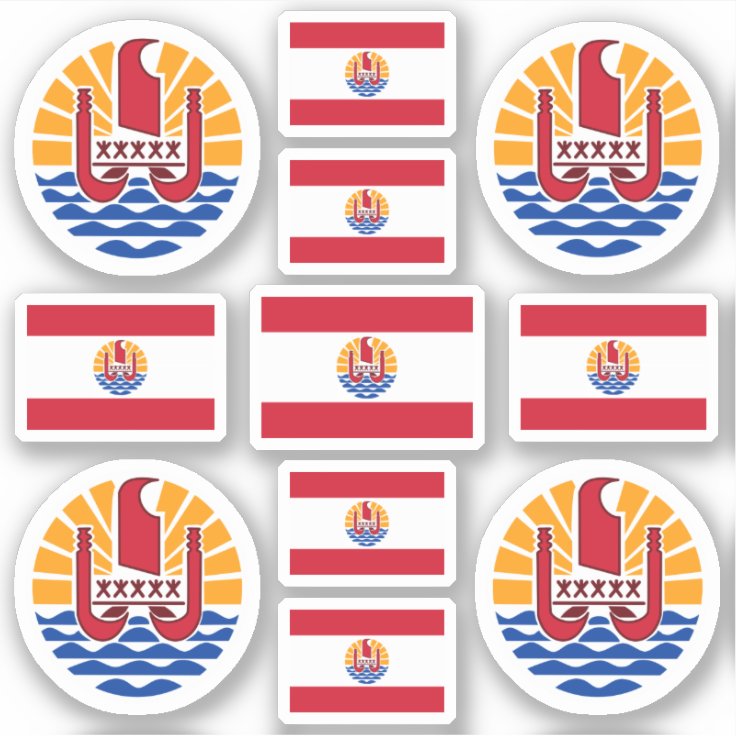 French Polynesian symbols / coat of arms and flag Sticker | Zazzle