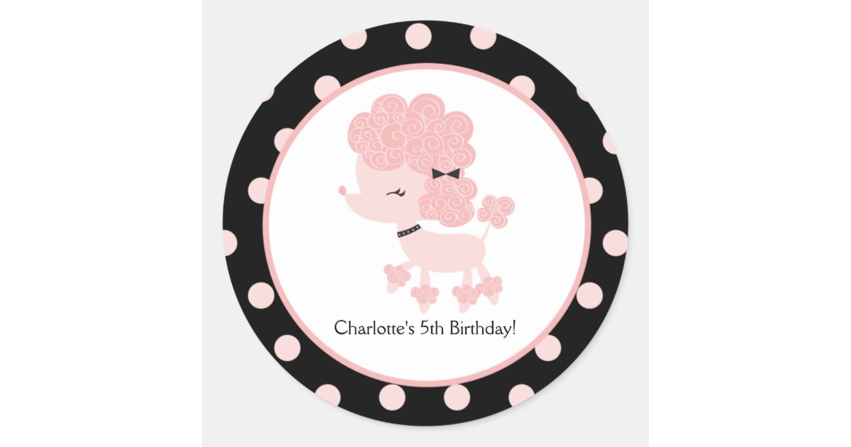 French Poodle Favor Sticker | Zazzle