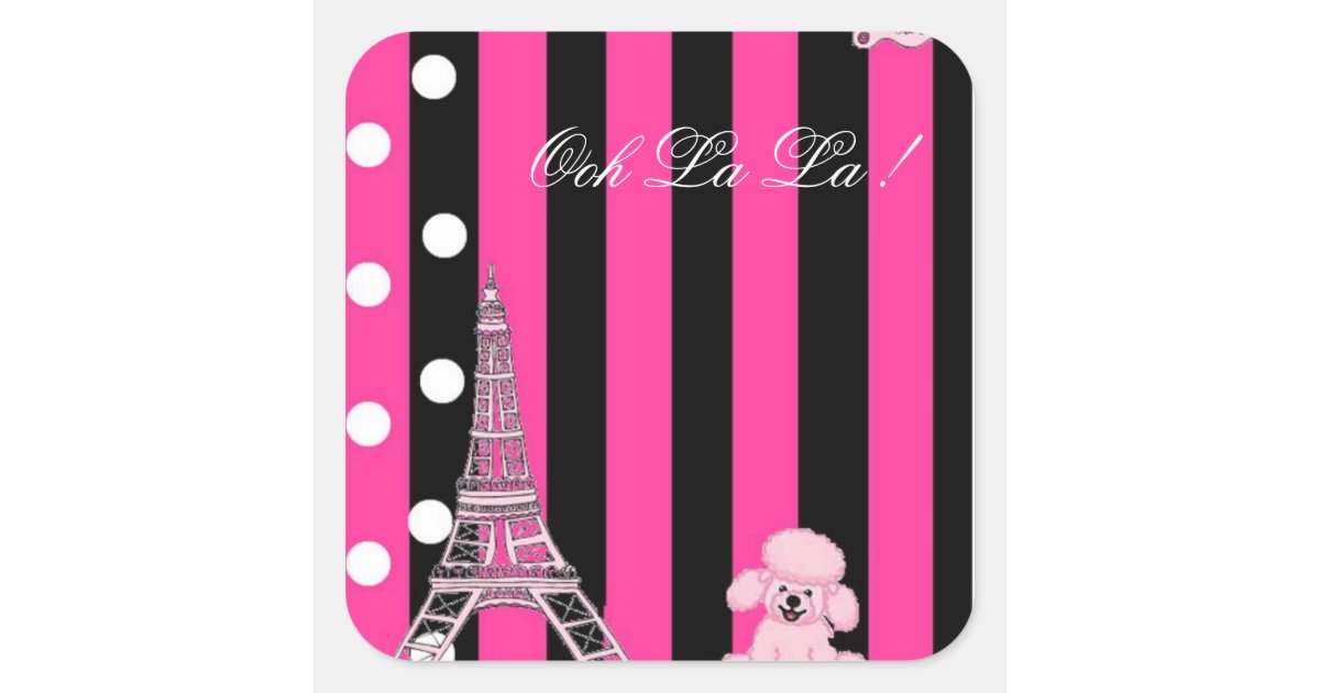 French Poodle Square Sticker | Zazzle