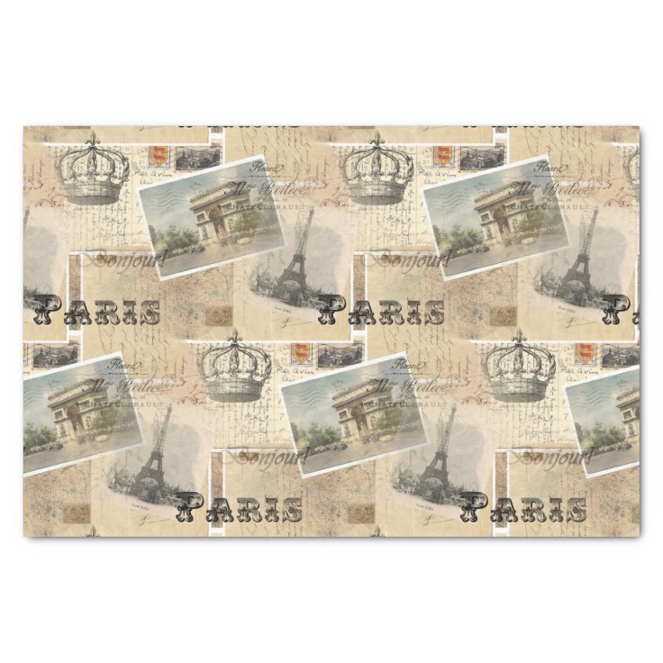 French Postcard Paris Tissue Paper | Zazzle