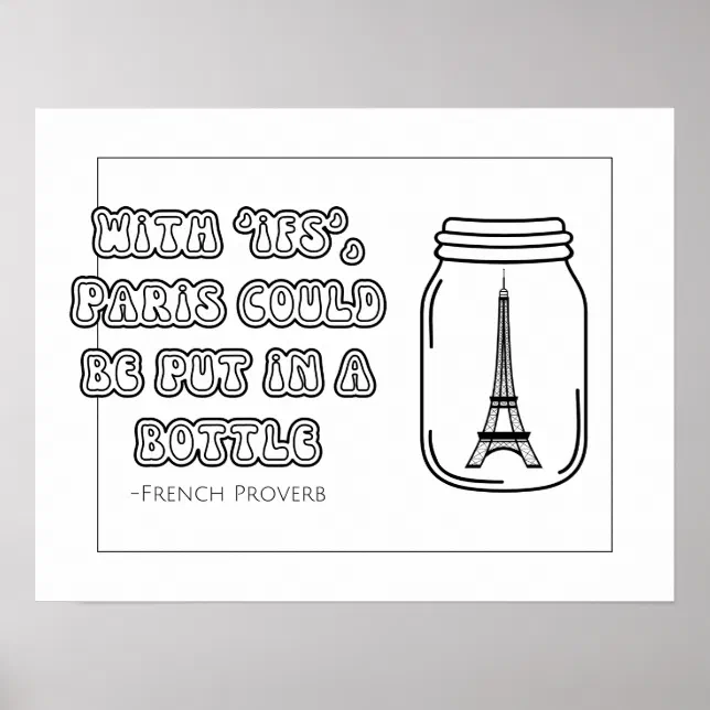 French Proverb Coloring Poster | Zazzle