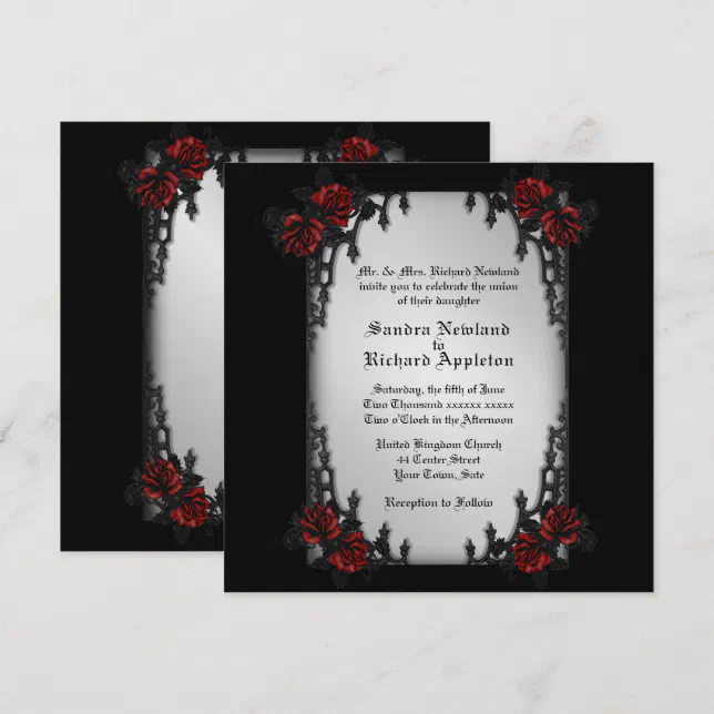 French Quarter Iron Goth Theme Wedding Invitation | Zazzle