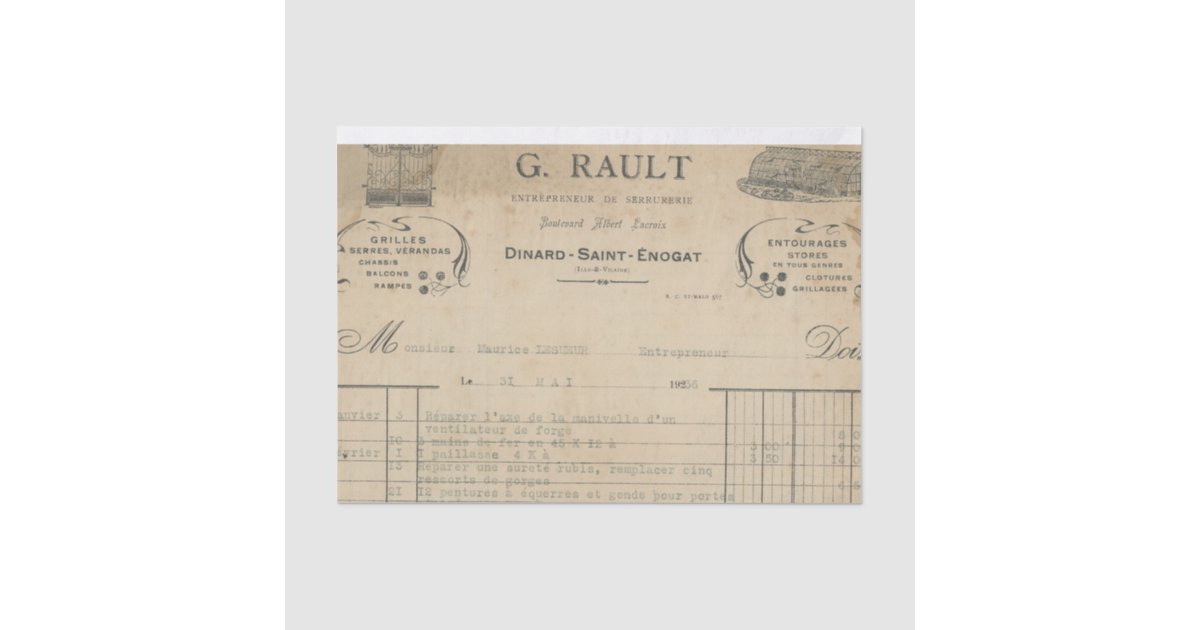 French Receipt Tissue Paper | Zazzle