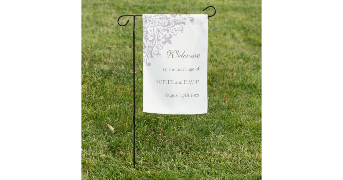French Regency Purple Fleur de Lis Wedding Sign | Zazzle