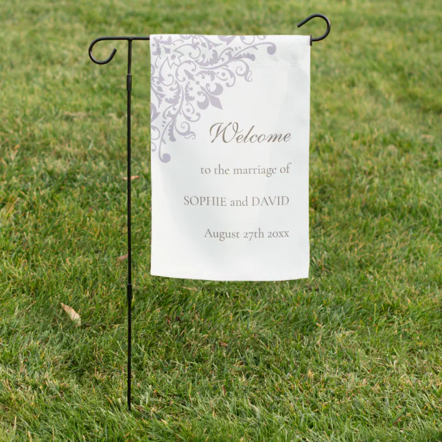 French Regency Purple Fleur de Lis Wedding Sign | Zazzle