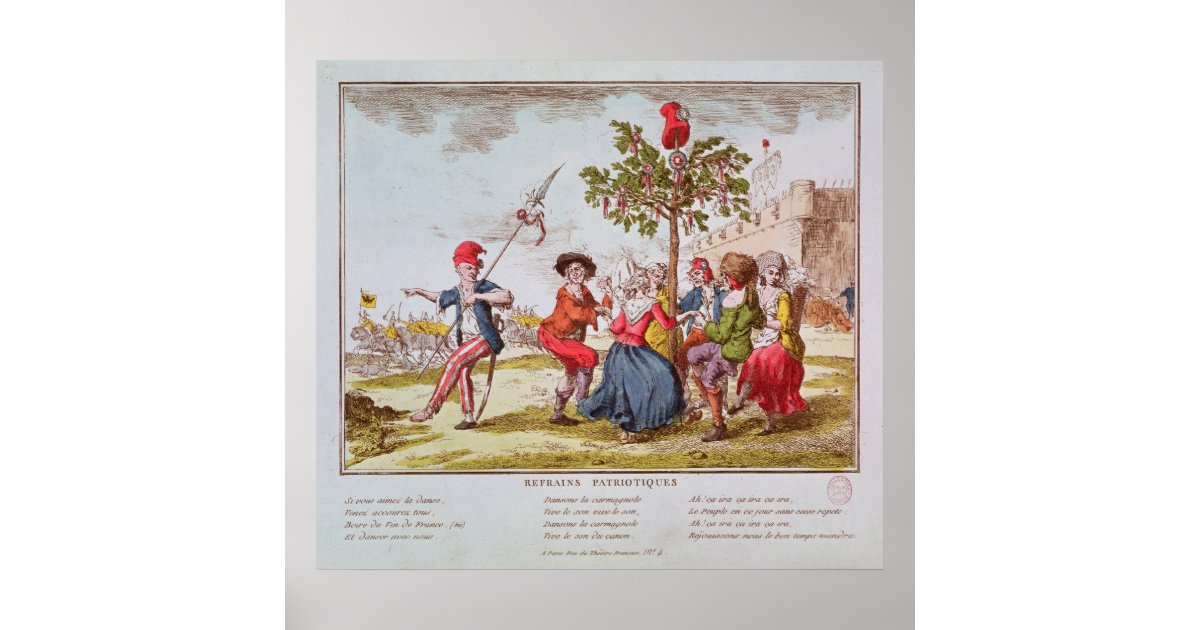 French revolutionaries dancing the carmagnole poster | Zazzle