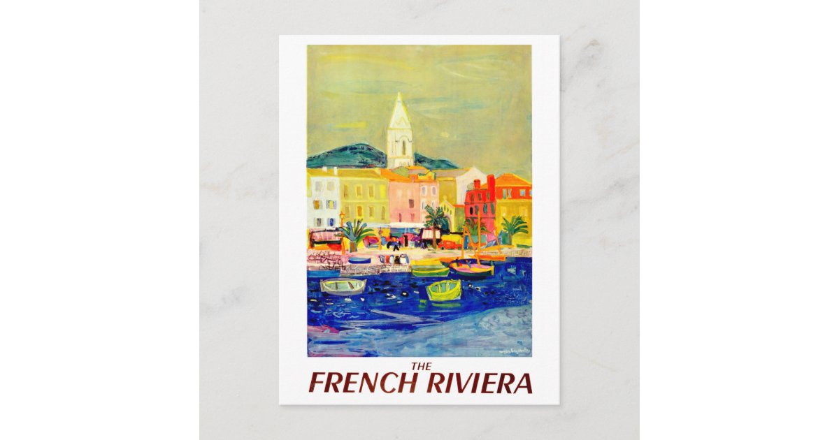 French riviera, France, painting, art, vintage Postcard | Zazzle