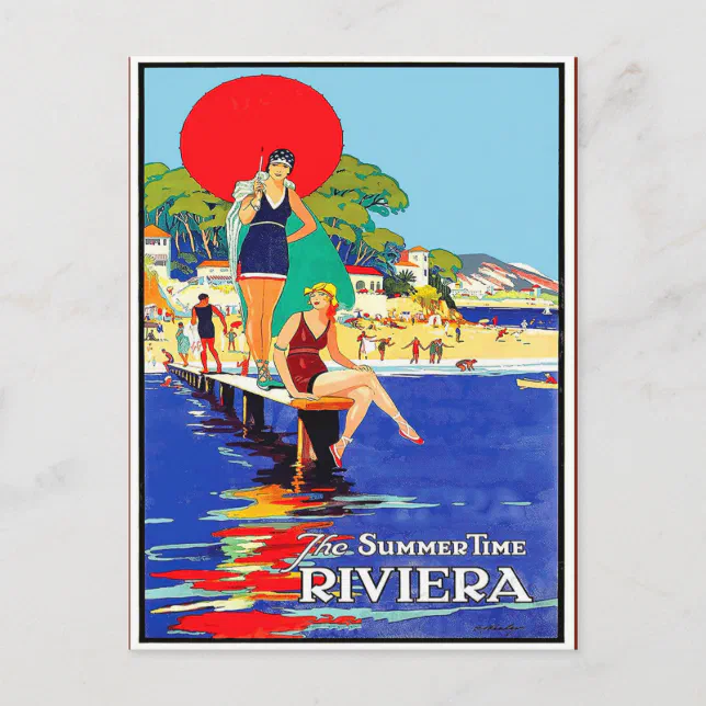 French Riviera, Swimmer Girls Postcard | Zazzle