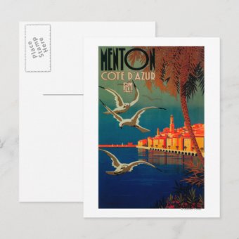 French Riviera Travel Poster # 1 Postcard | Zazzle