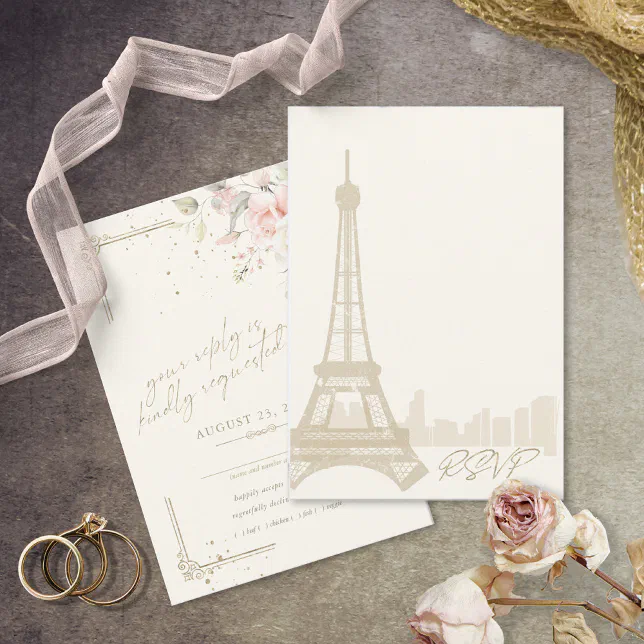 French Romance Wedding ID870 RSVP Card | Zazzle