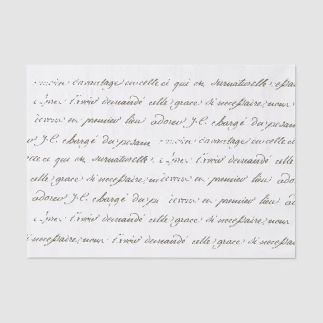 French Script Handwriting Decoupage Distressed Tissue Paper | Zazzle