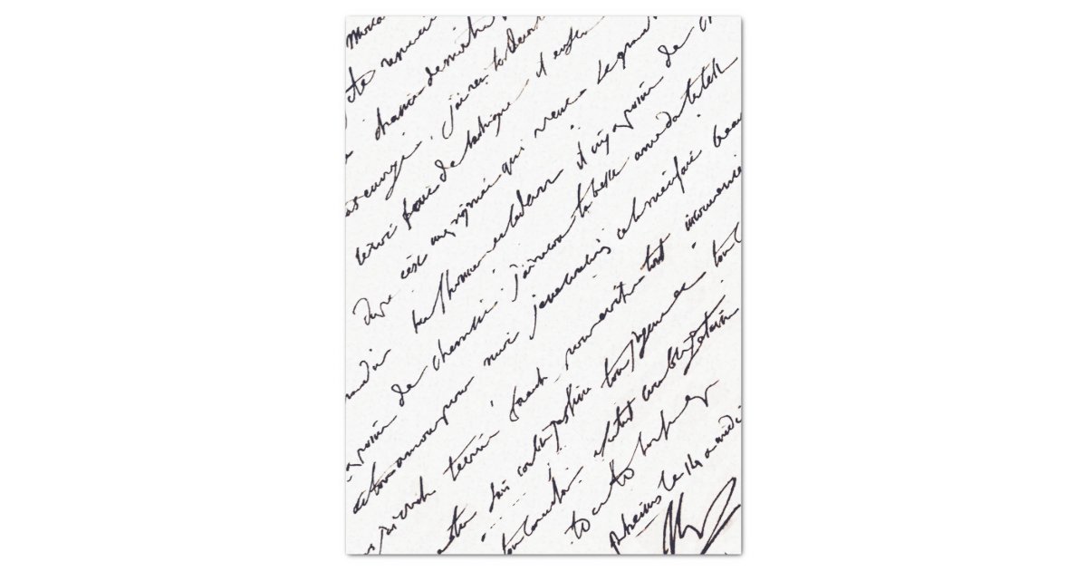 French Script Napoleon Vintage Letter Tissue Paper | Zazzle