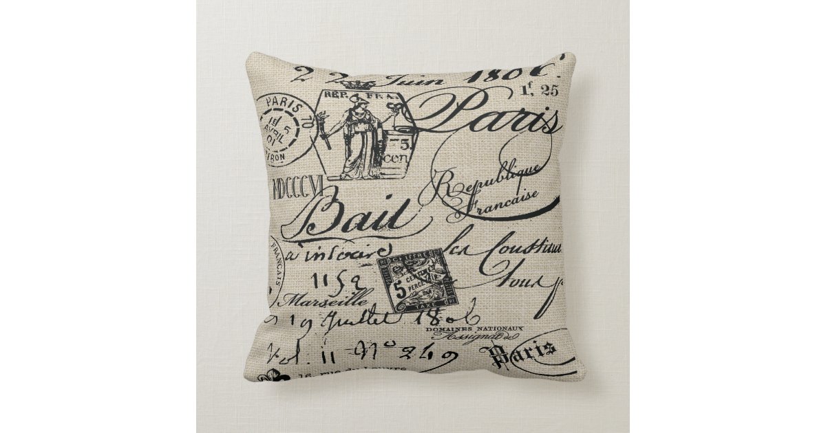 French Script Pillow | Zazzle.com