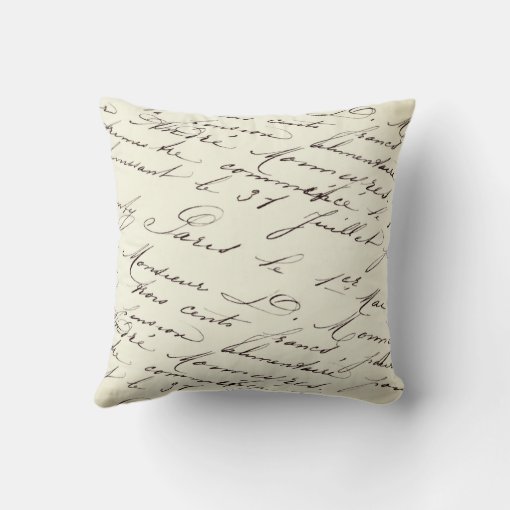 French Script Pillow | Zazzle