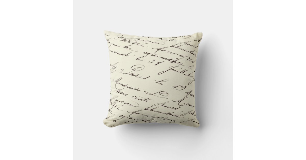 French Script Pillow | Zazzle
