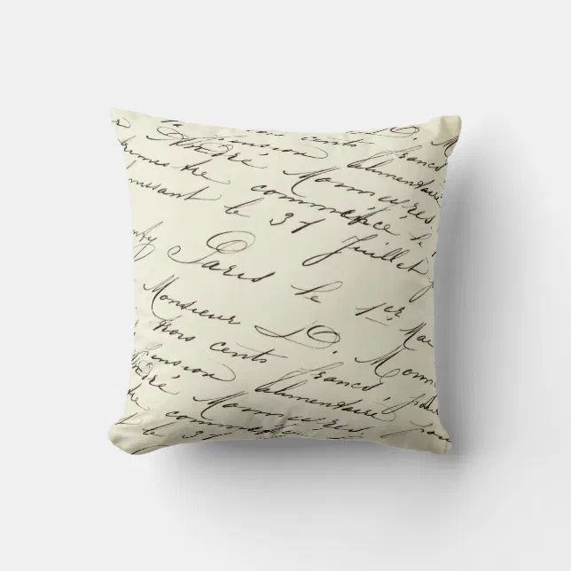 French Script Pillow | Zazzle