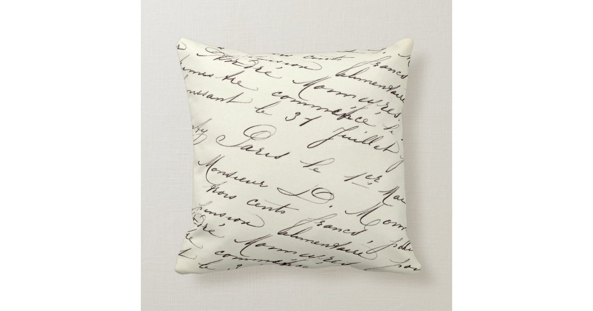 French Script Pillow | Zazzle.com