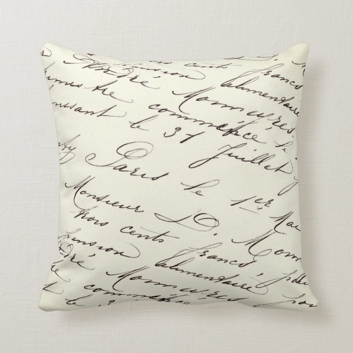 French Script Pillow | Zazzle.com
