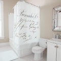 French Script Shower Curtain in Dark Brown | Zazzle