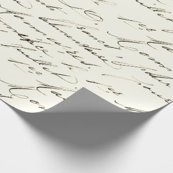 French Script Vintage Decoupage Wrapping Paper | Zazzle