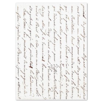 French Script Vintage Letter Cursive Handwriting Tissue Paper | Zazzle