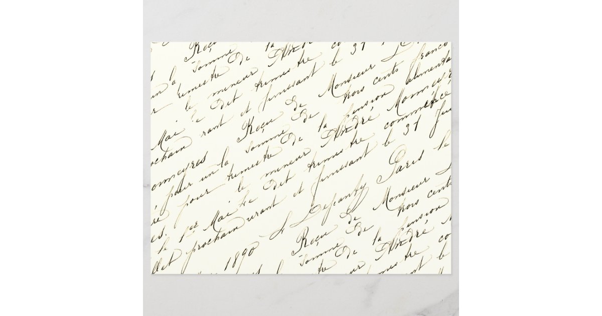 French Script Vintage Scrapbook Paper | Zazzle