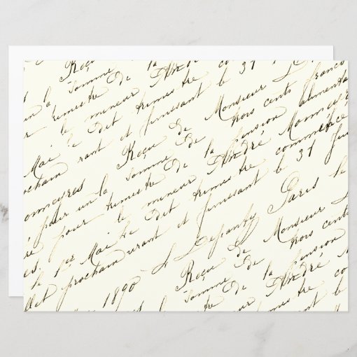 French Script Vintage Scrapbook Paper | Zazzle