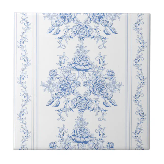 French,shabby chic, vintage,pale blue,white,chic, ceramic tile | Zazzle