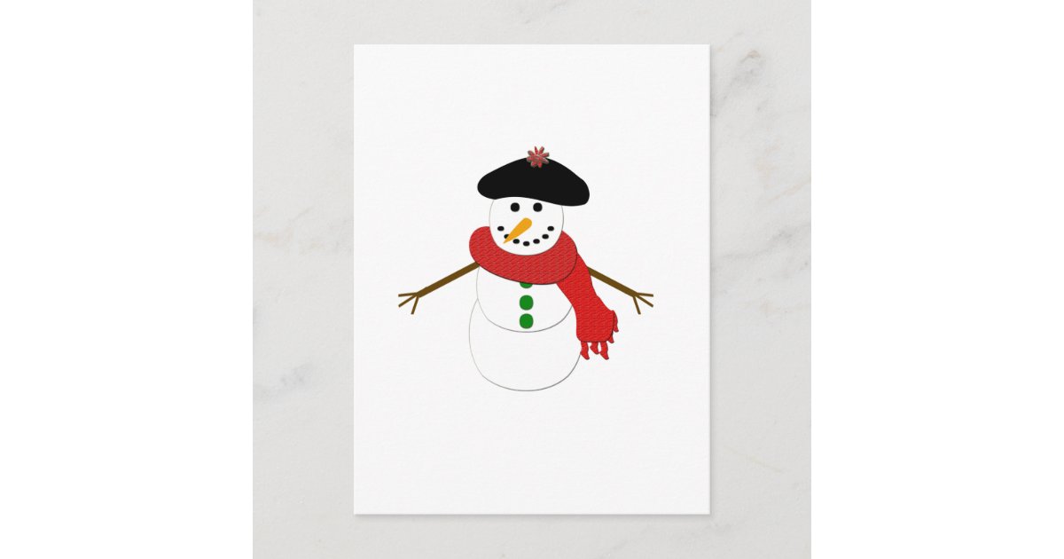 French Snowman Postcard | Zazzle