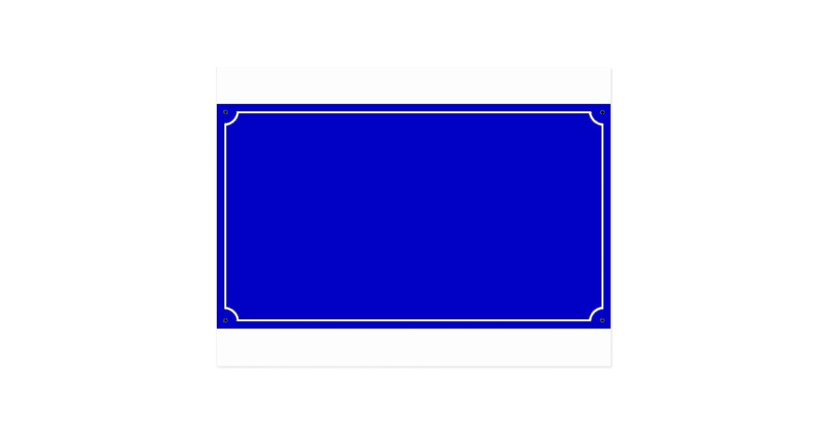 French Street Sign Template Postcard | Zazzle.com